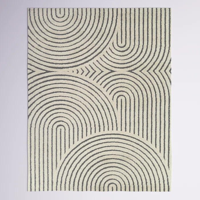 GRAY/CREAM 8X10' GEOMETRIC RUG | Divine Living